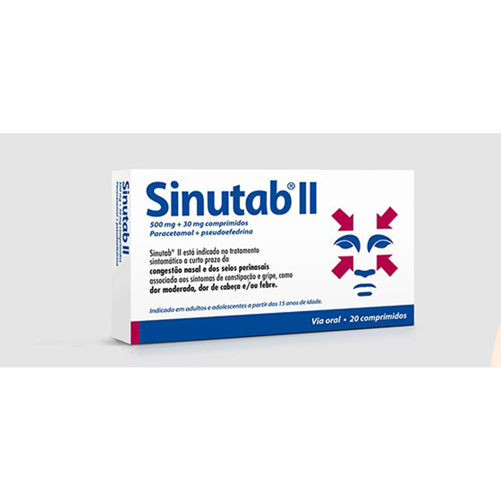 Sinutab II 500mg+30mg 20 Comp | Farmácia Vida Mais